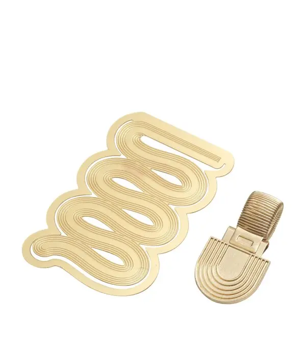Papier Metal Wiggle Bookmark And Pin Clip Set - Gold