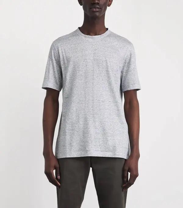 Brioni Linen-cotton Stripe T-shirt