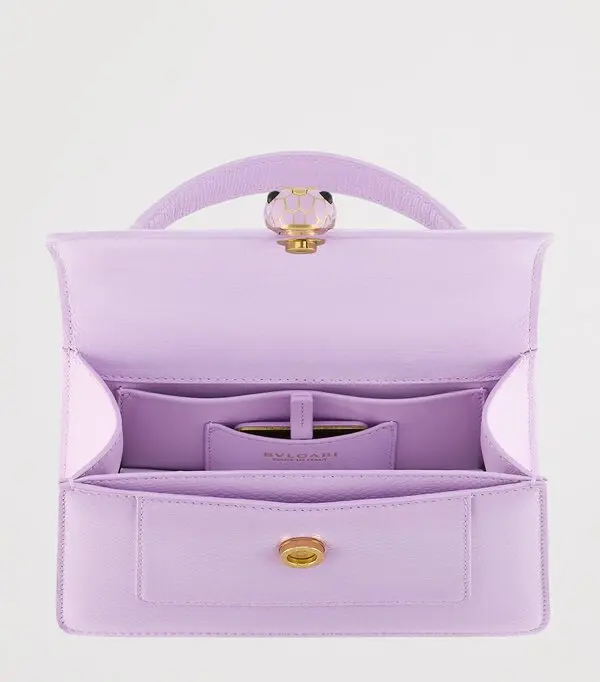 BVLGARI Mini Snakeskin Serpenti Forever Top-handle Bag - Pink