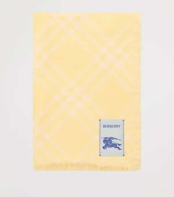 Burberry Wool-silk Check Scarf - Beige