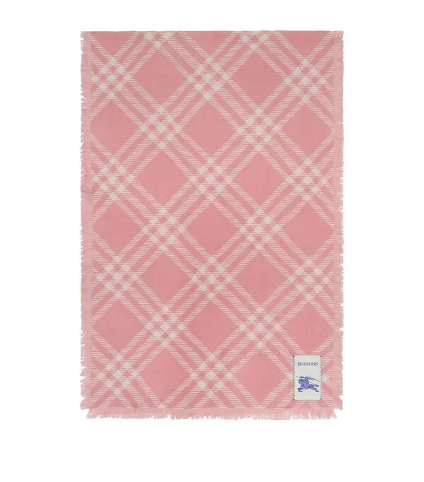 Burberry Wool-silk Check Scarf - Pink