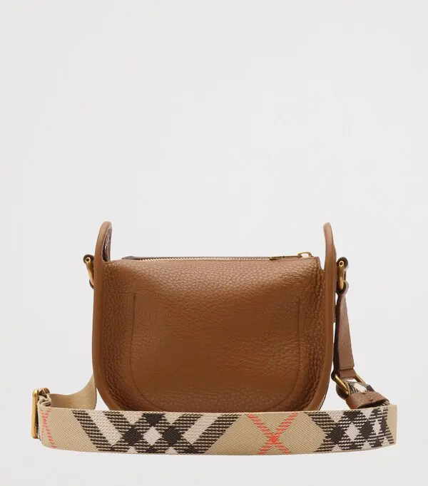 Burberry Mini Calfskin B Clip Messenger Bag - Brown
