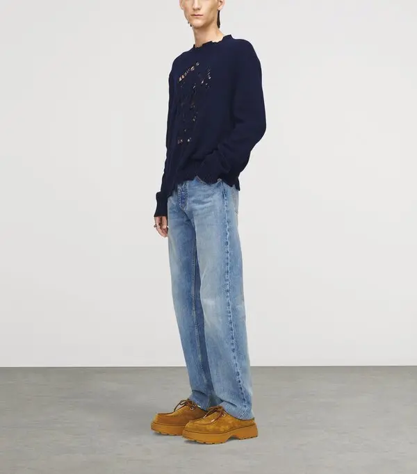 Alexander McQueen Distressed Skull Cotton Sweater