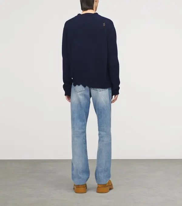 Alexander McQueen Distressed Skull Cotton Sweater