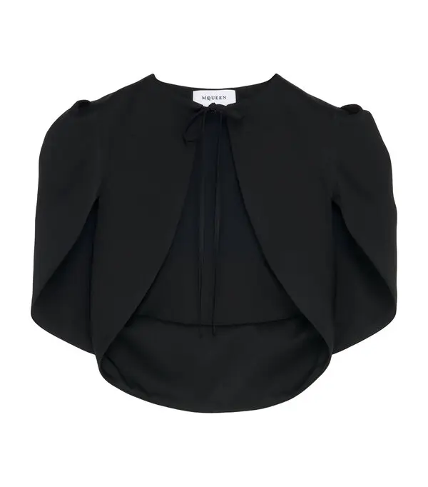 Alexander McQueen Cropped Crepe Jacket