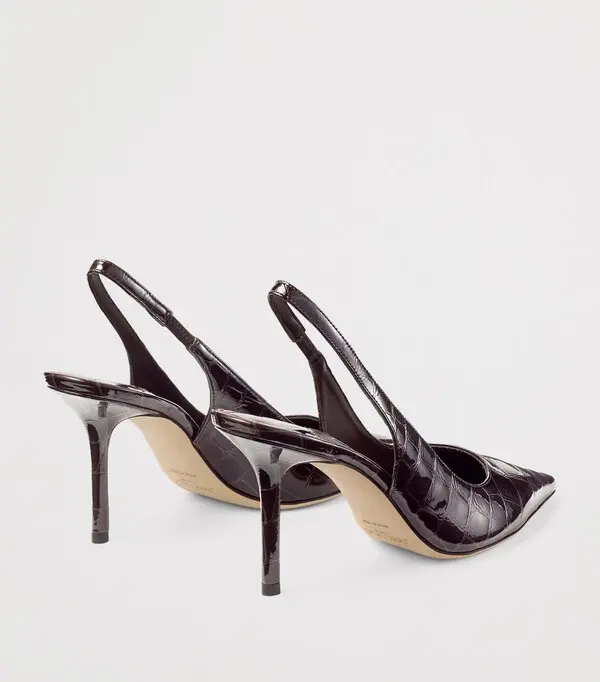 JIMMY CHOO Love 85 Croc-embossed Slingback Pumps