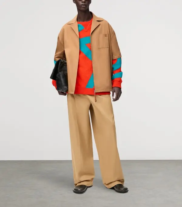 Loewe Cotton-blend Zip-up Shirt