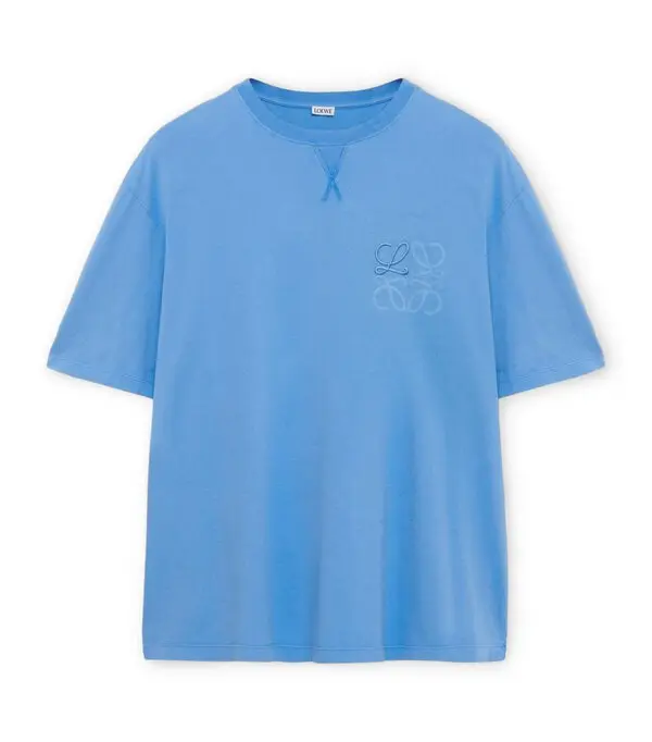 Loewe Cotton-blend Anagram T-shirt - Blue