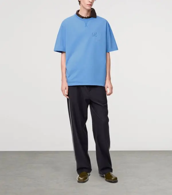 Loewe Cotton-blend Anagram T-shirt - Blue