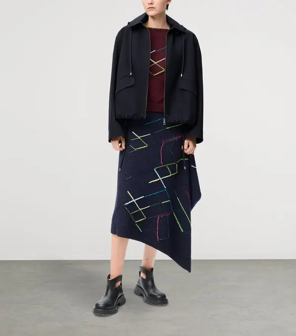 Loewe Hooded Bomber Jacket - Navy
