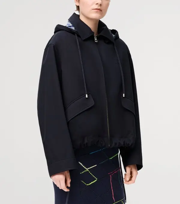 Loewe Hooded Bomber Jacket - Navy
