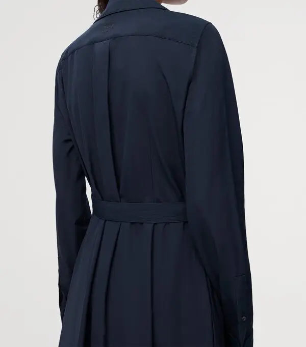 Loewe Cotton-blend Asymmetric Midi Dress - Navy