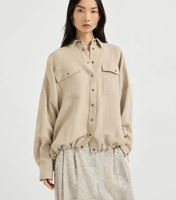 Brunello Cucinelli Twill Shirt - Beige