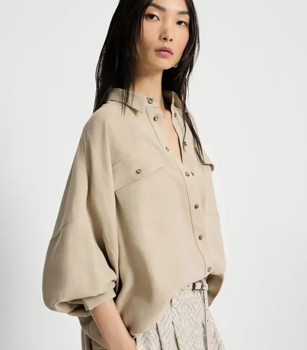 Brunello Cucinelli Twill Shirt - Beige