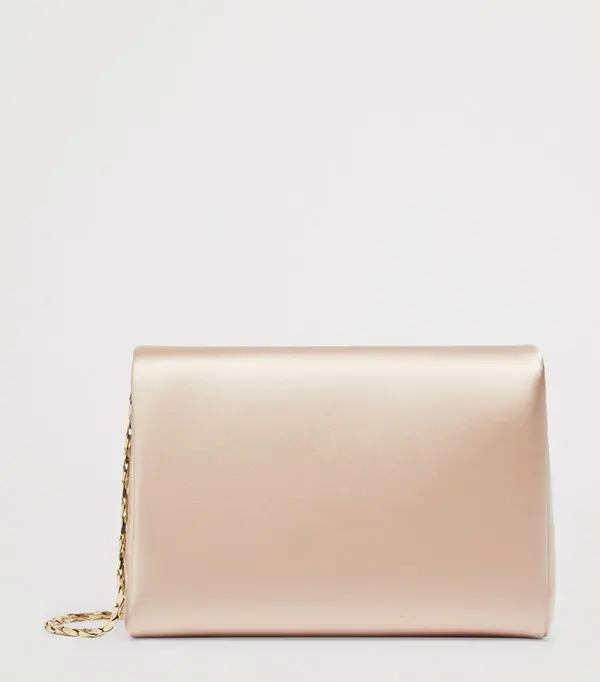 Max Mara Satin Clutch With Chain Strap - Pink