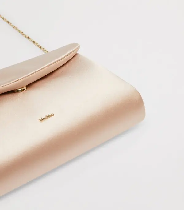 Max Mara Satin Clutch With Chain Strap - Pink