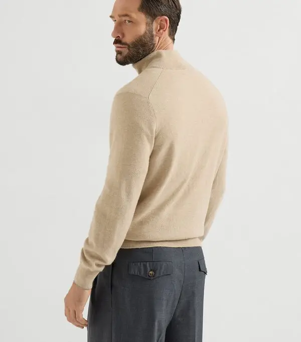 Brunello Cucinelli Cashmere Quarter-zip Sweater - Brown