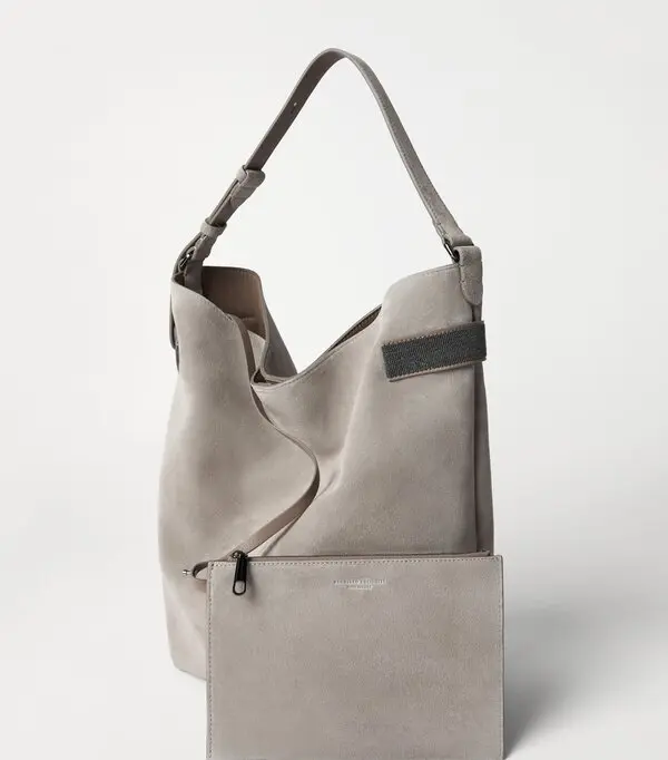 Brunello Cucinelli Suede Essence Shoulder Bag