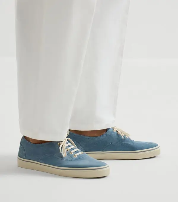 Brunello Cucinelli Suede Lace-up Sneakers - Blue