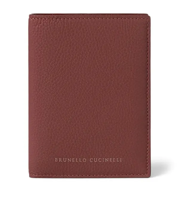 Brunello Cucinelli Leather Passport Holder - Red