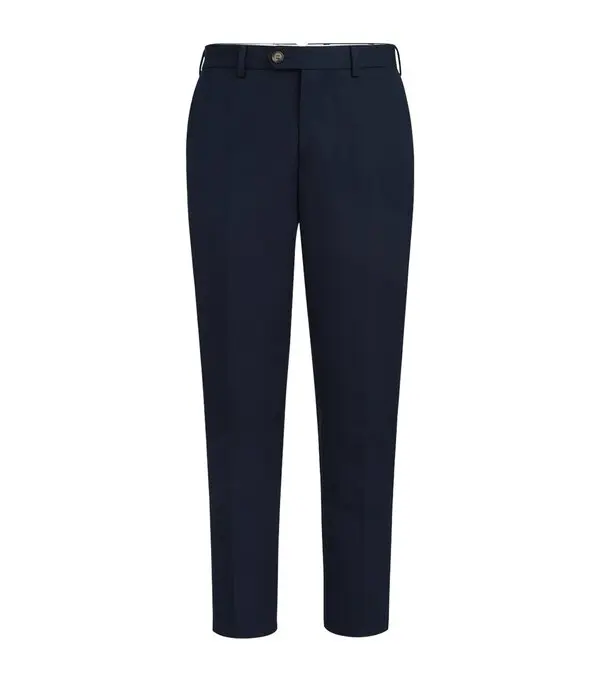 Brunello Cucinelli Cotton-virgin Wool Gabardine Trousers - Blue