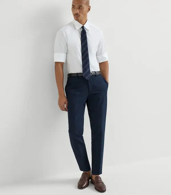 Brunello Cucinelli Cotton-virgin Wool Gabardine Trousers - Blue