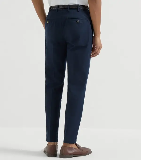 Brunello Cucinelli Cotton-virgin Wool Gabardine Trousers - Blue