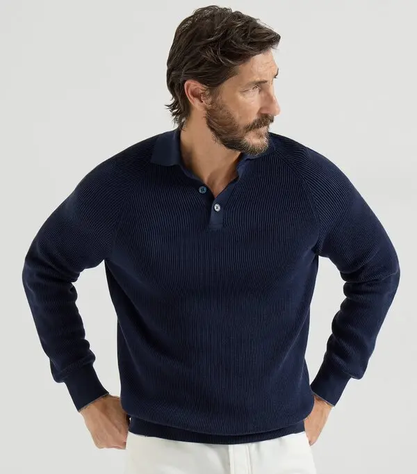 Brunello Cucinelli Cotton Polo Sweater