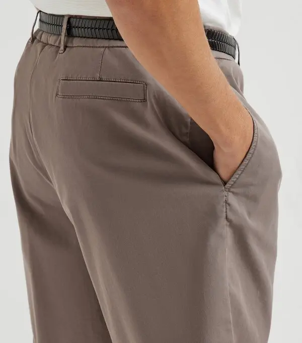 Brunello Cucinelli Garment-dyed Cotton Gabardine Bermuda Shorts - Brown