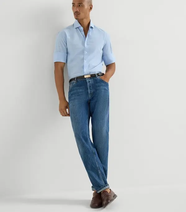 Brunello Cucinelli Straight Leg Jeans - Blue