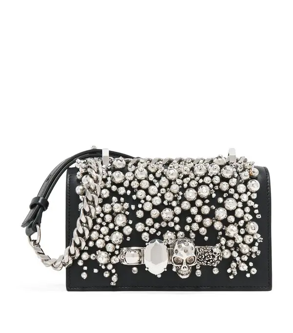 Alexander McQueen Mini Leather Cross-body Bag With Embellishments