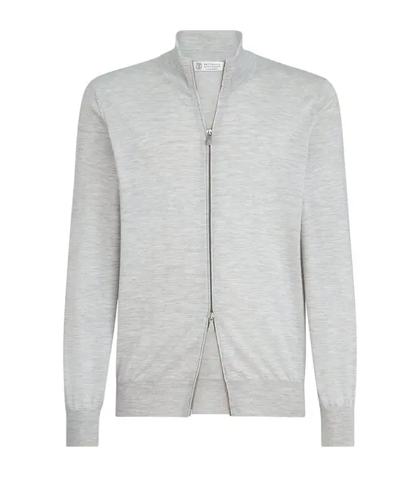 Brunello Cucinelli Cashmere-silk Cardigan - Grey