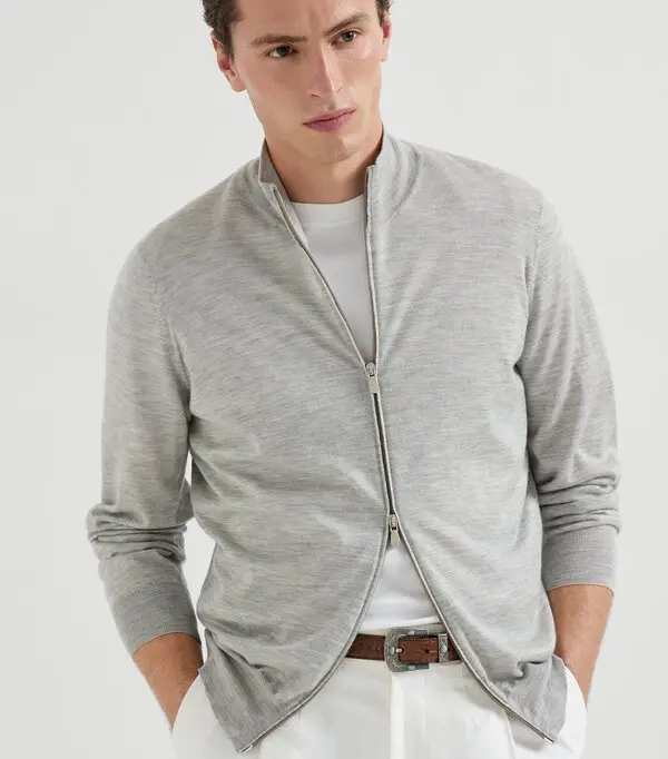Brunello Cucinelli Cashmere-silk Cardigan - Grey