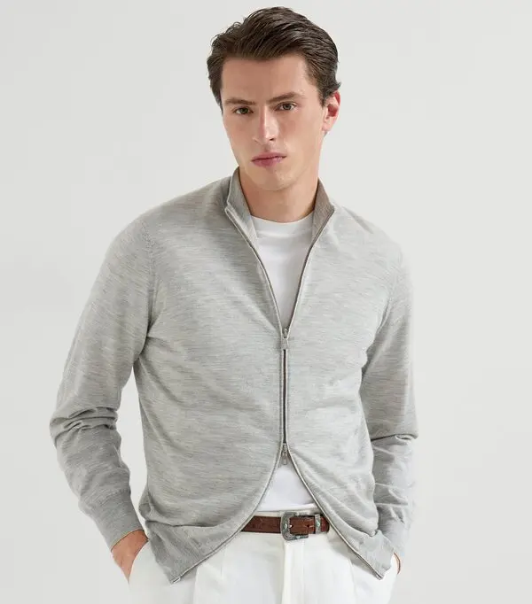Brunello Cucinelli Cashmere-silk Cardigan - Grey