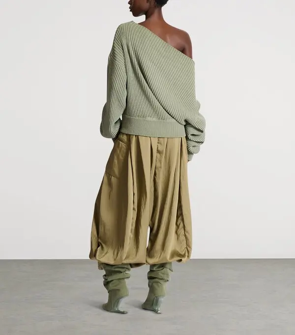 Balmain Silk Draped One-shoulder Top