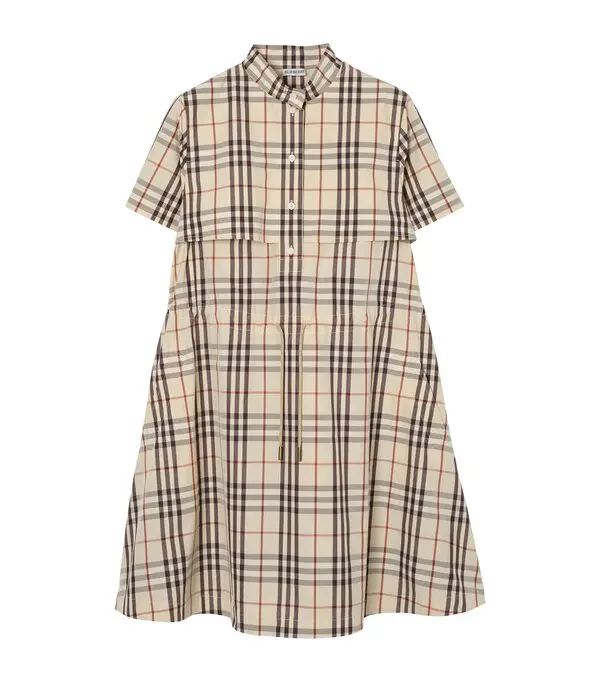 Burberry Checked Cotton Shirt Dress - Beige