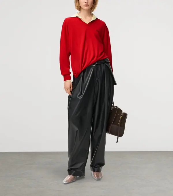 Loewe Wool-blend V-neck Sweater - Red