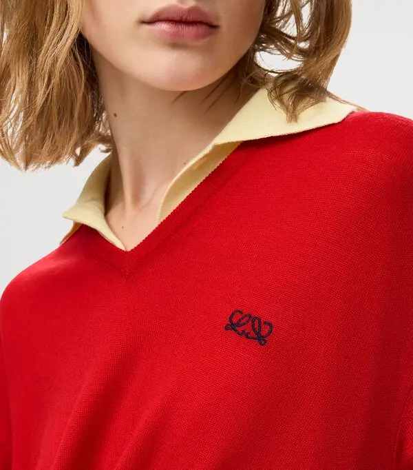 Loewe Wool-blend V-neck Sweater - Red