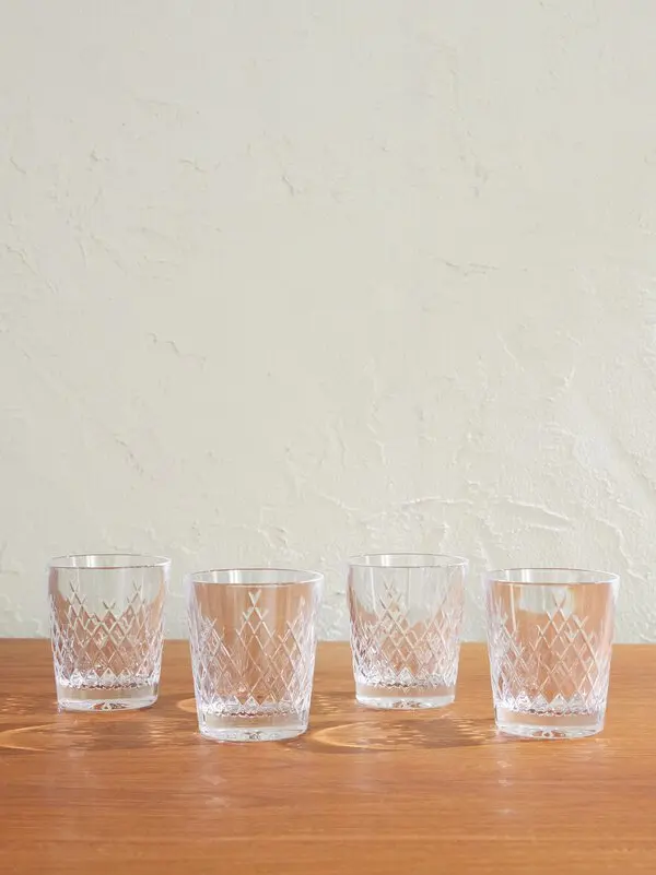 SOHO HOME Barwell Crystal Rocks Glasses Set Of Four - Neutrals