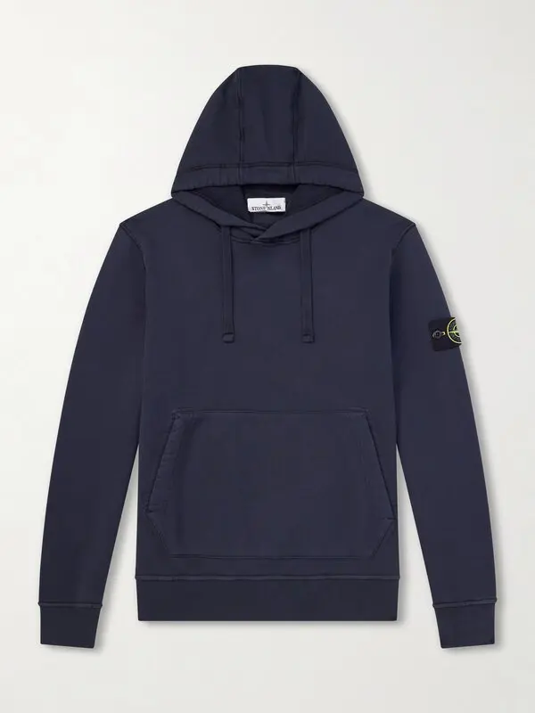Stone Island Logo-appliquéd Organic Cotton-jersey Hoodie