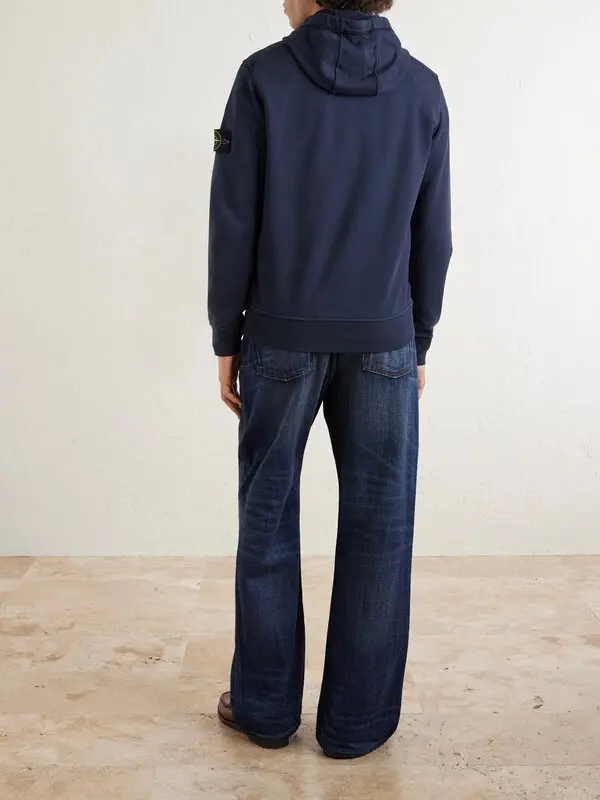 Stone Island Logo-appliquéd Organic Cotton-jersey Hoodie