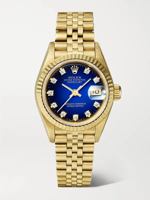 STEPHANIE WINDSOR Rolex Vintage 1989 Datejust Automatic 26mm 18-karat And Diamond Watch - Gold