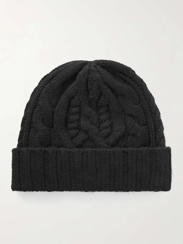 Polo Ralph Lauren Logo Appliquéd Wool And Cashmere-blend Beanie - Black
