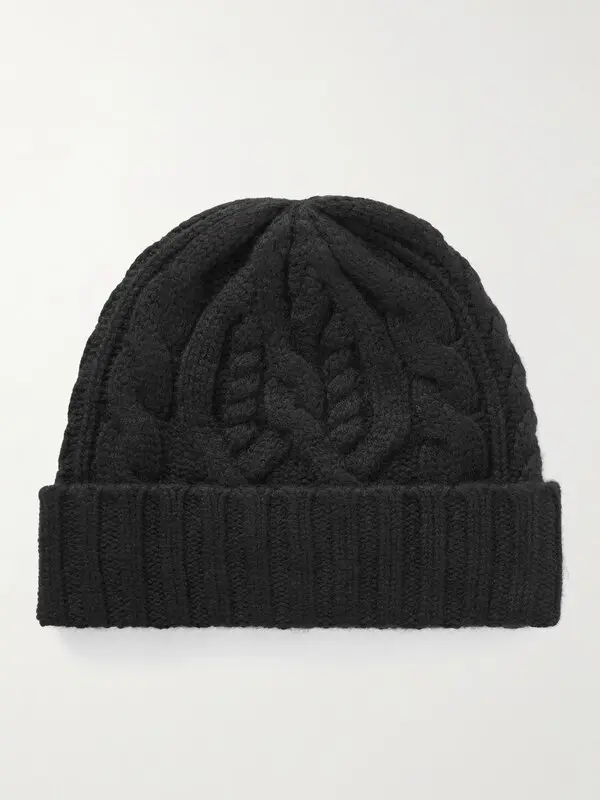 Polo Ralph Lauren Logo Appliquéd Wool And Cashmere-blend Beanie - Black