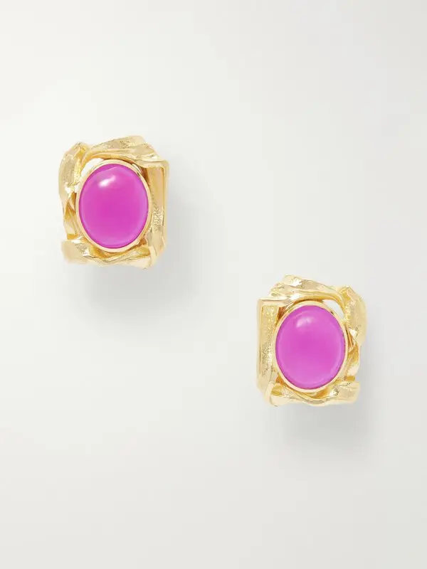 Completedworks Gold-plated And Resin Earrings - Pink