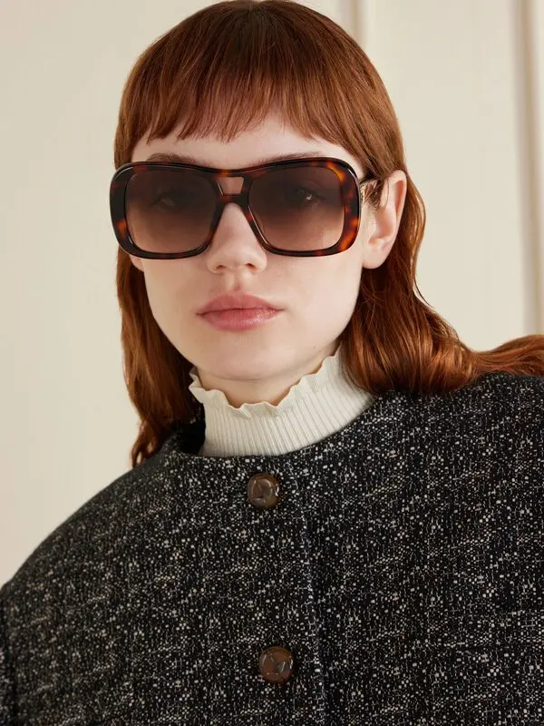 Celine Triomphe Aviator Sunglasses - Tortoiseshell