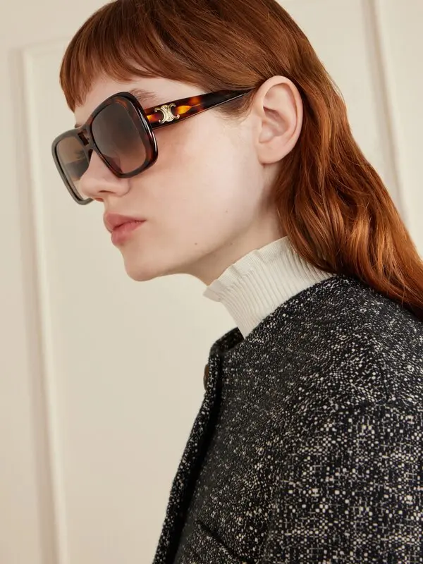 Celine Triomphe Aviator Sunglasses - Tortoiseshell