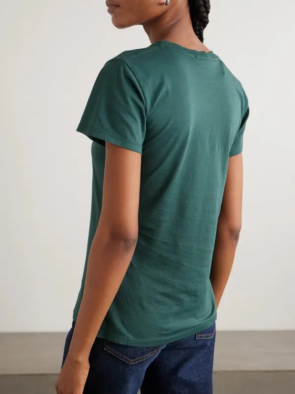 NILI LOTAN Lana Cotton-jersey T-shirt - Green