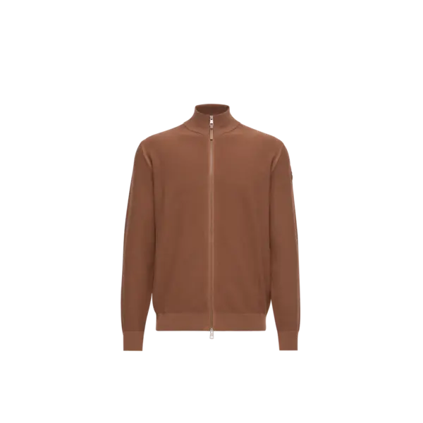 Moncler Cotton Zip-up Cardigan - Brown