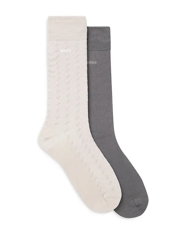 BOSS Mini Pin Crew Socks 2pk - Light Beige